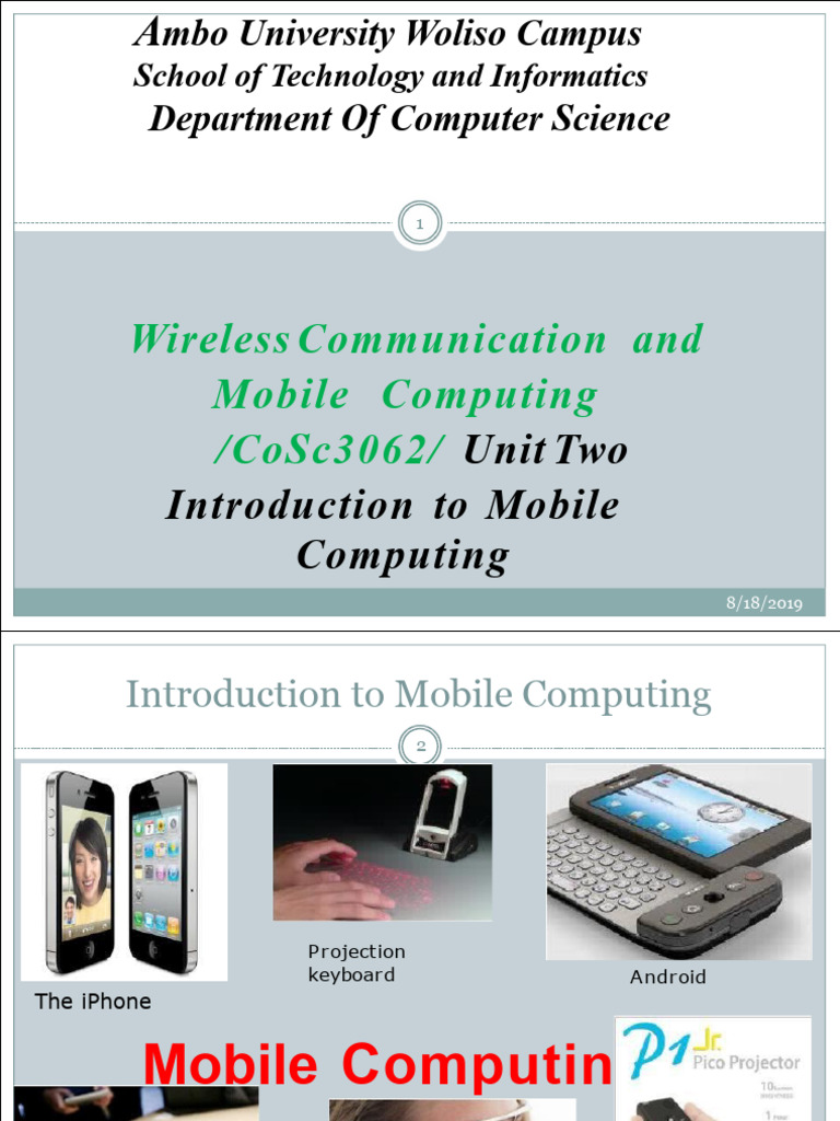 Chapter 2-Intro To Mobile Computing-1 | PDF | Mobile Device | Personal Digital Assistant