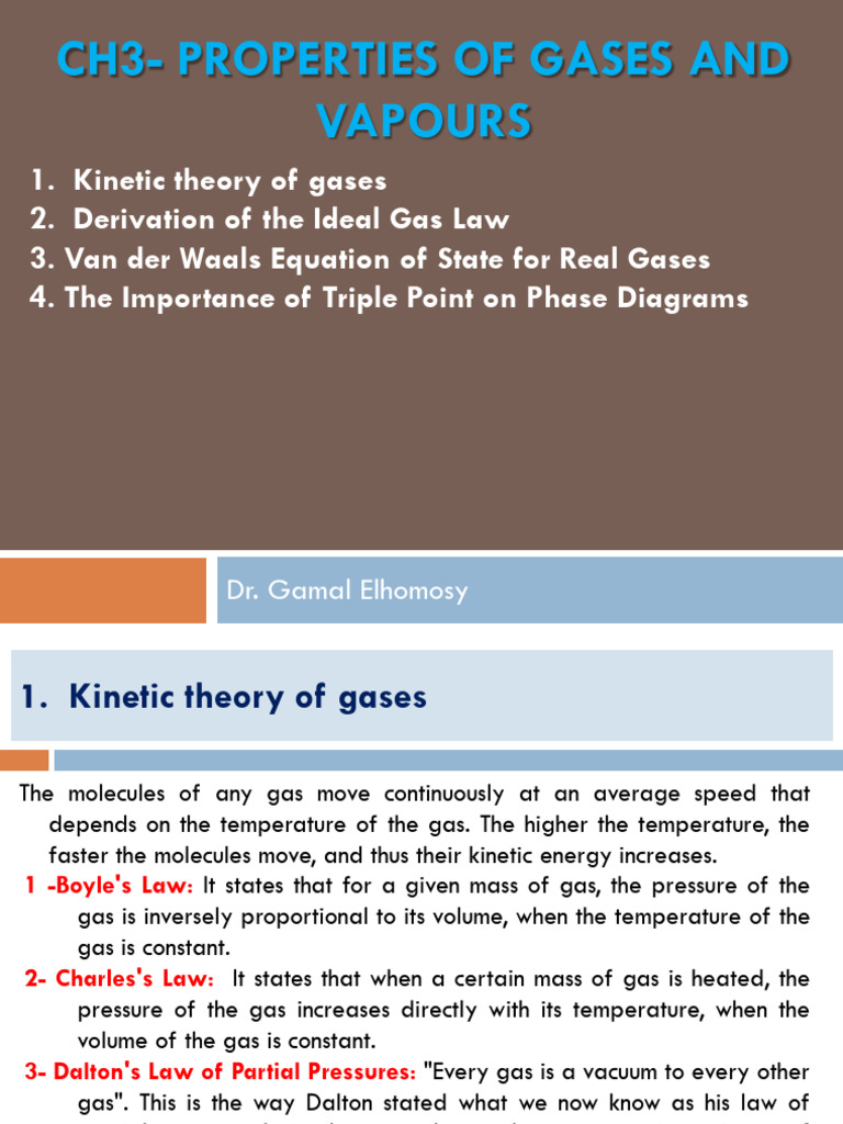 CH3 - Properties of Gases and Vapours-2 | PDF | Gases | Temperature