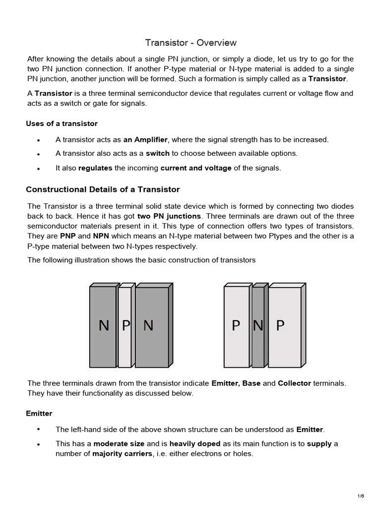 2.1 Transistor | PDF | Bipolar Junction Transistor | Transistor