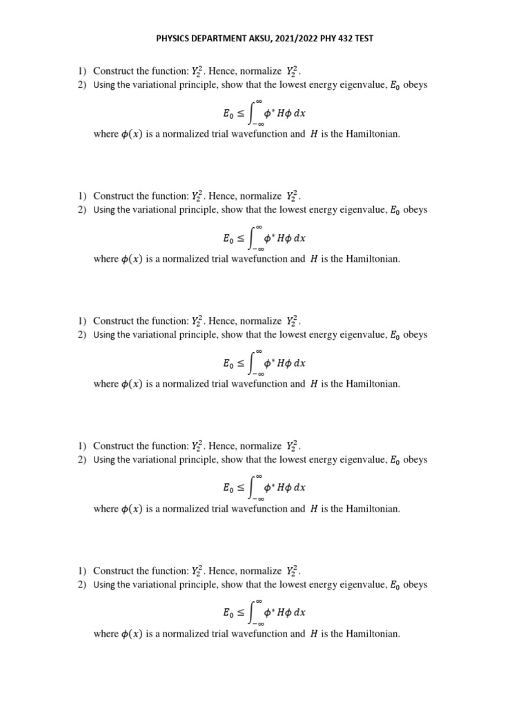 2022 Phy 432 Test Pdf