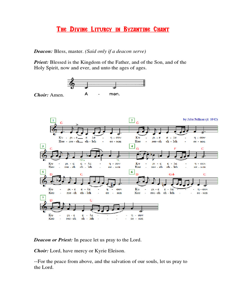 The Divine Liturgy in Byzantine Chant | PDF | Catholic Liturgy ...