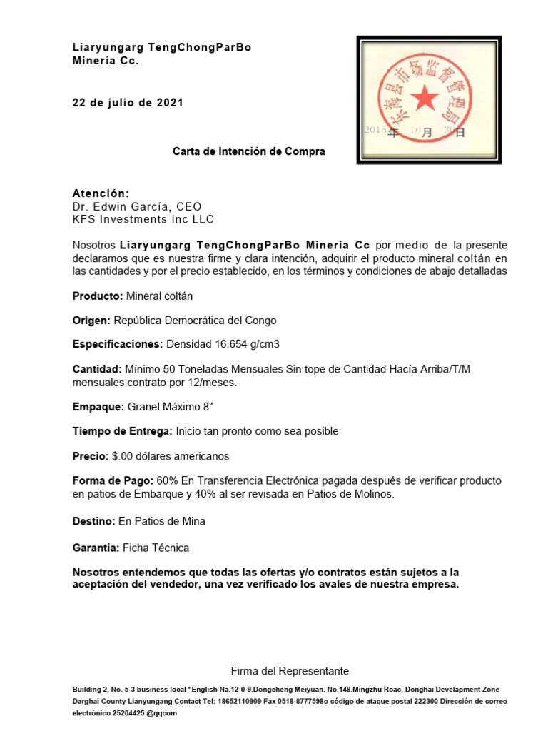 carta de presentación Amado mio | PDF