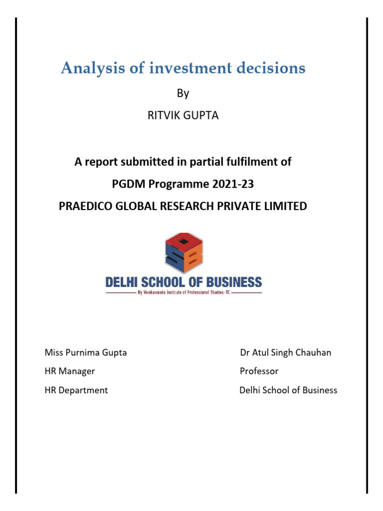 Ritvik Gupta-Sip Report | PDF | Bonds (Finance) | Investment Fund