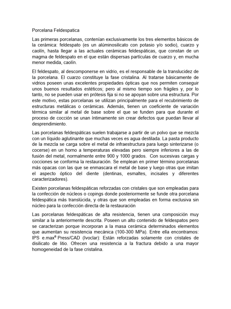 Porcelana-Feldespatica | PDF | Porcelana | Cerámica