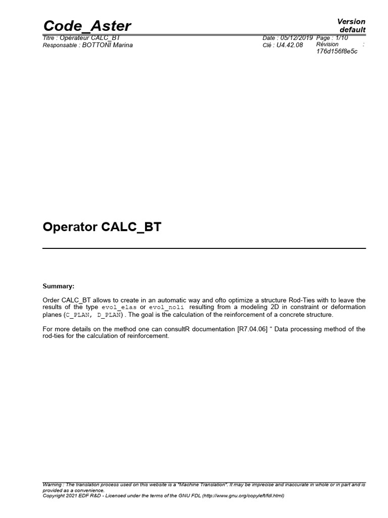 Code - Aster: Operator CALC - BT | Download Free PDF | Mathematical Optimization | Applied ...