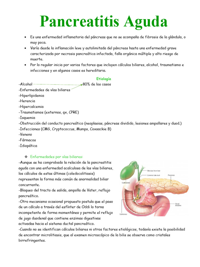 Pancreatitis Aguda | PDF | Sistema digestivo | Enfermedades y trastornos