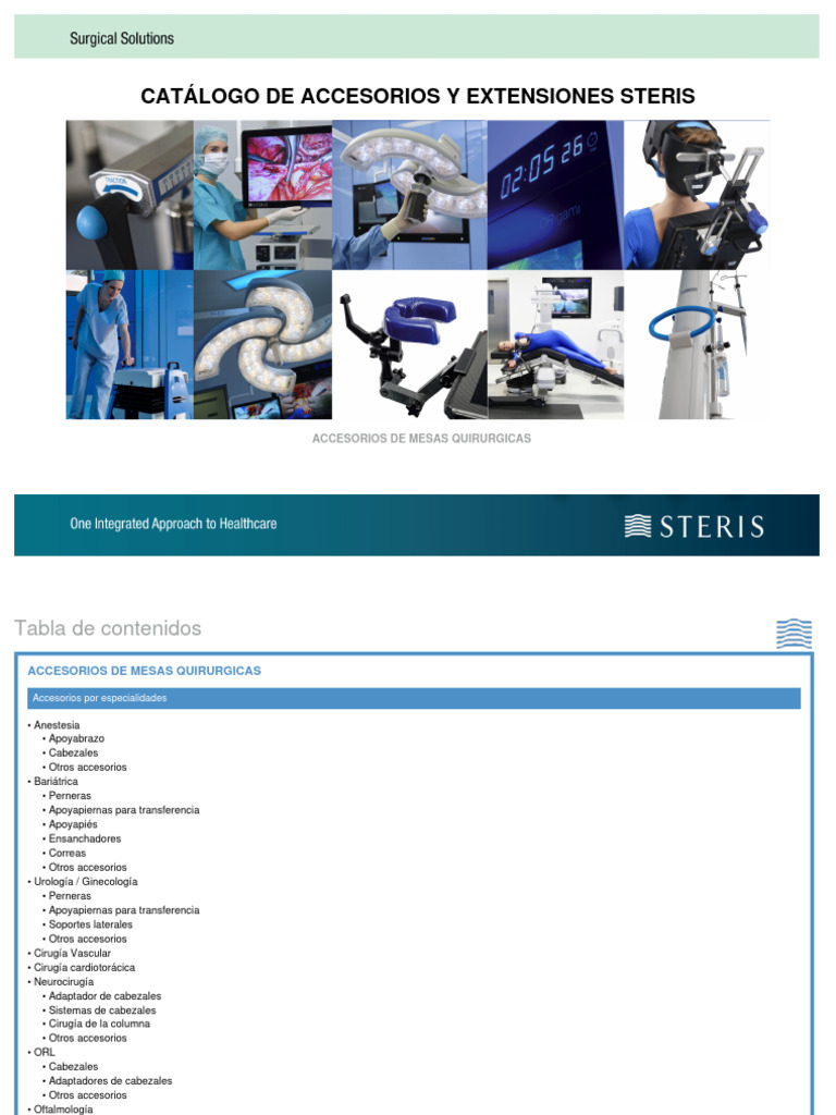 Catalogo de Accesorios Steris | PDF | Cirugía | Medicina CLINICA