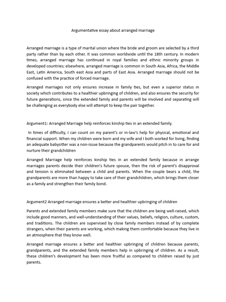 Arranged Marriage | PDF | Family | Marriage