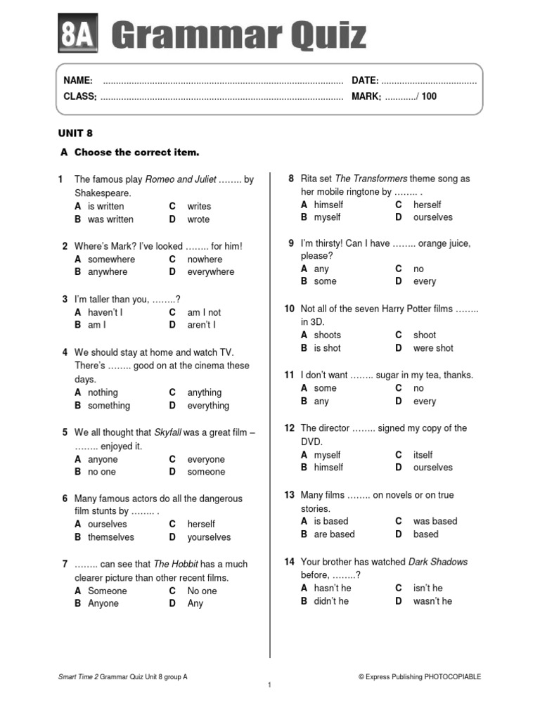 Smart Time 2 Gramm Quiz | PDF