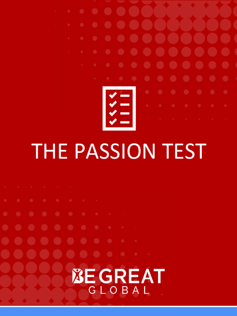 Passion Test Worksheet 2021 | PDF