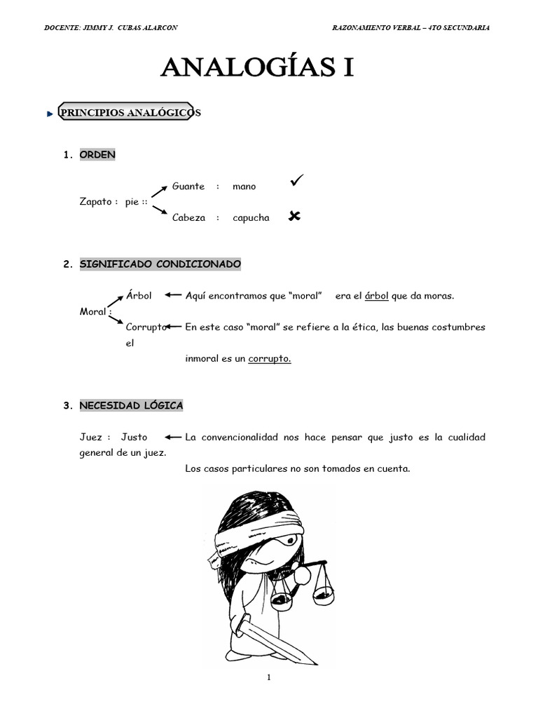 IV Bim - R.V. - 5to. año - Guía 2 - Analogías I | PDF