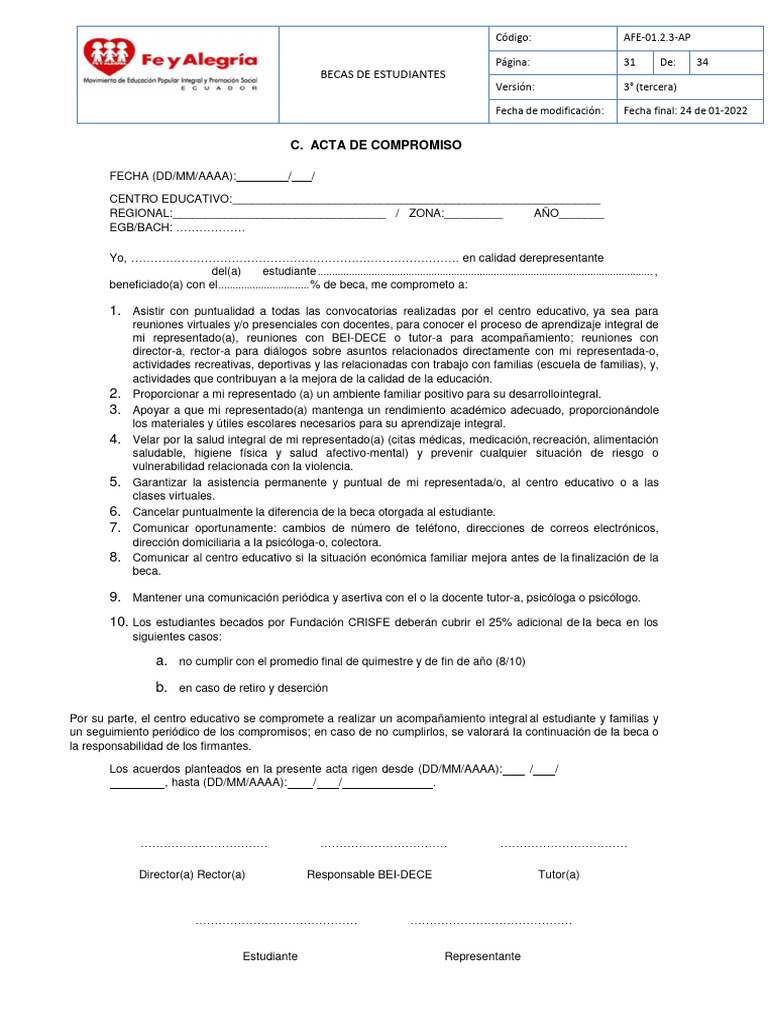 Acta Compromiso Mod | PDF