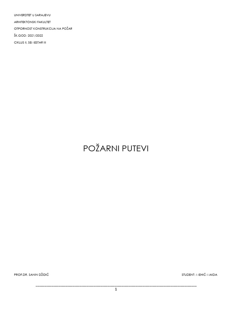 Pozarni Putevi - Mehić Maida | PDF