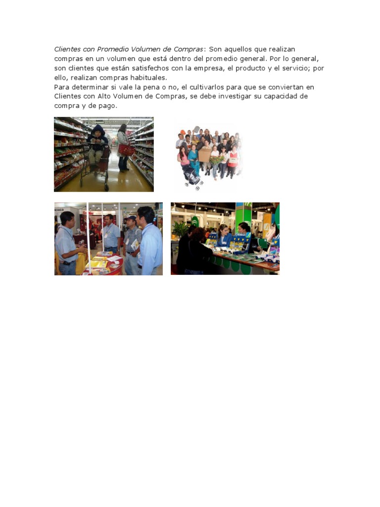 Clientes Con Promedio Volumen de Compras | PDF