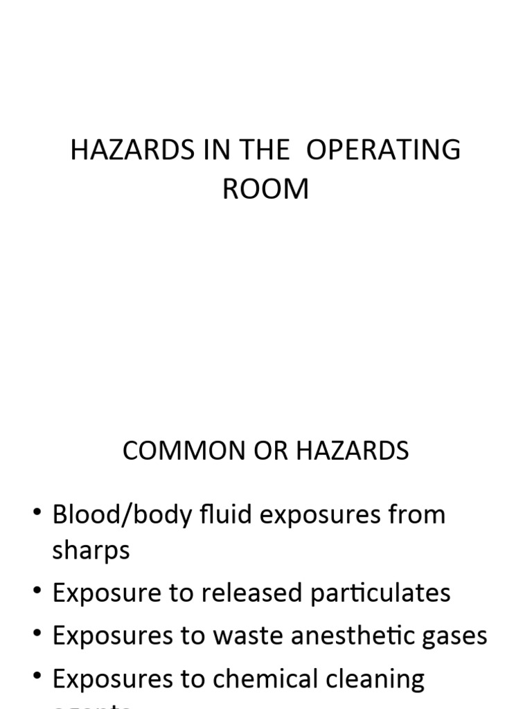 Operating Room Hazards and Prevention | PDF