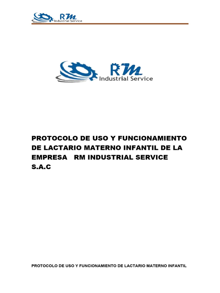 Protocolo de Uso y Funcionamiento de Lactario Materno Infantil de La ...