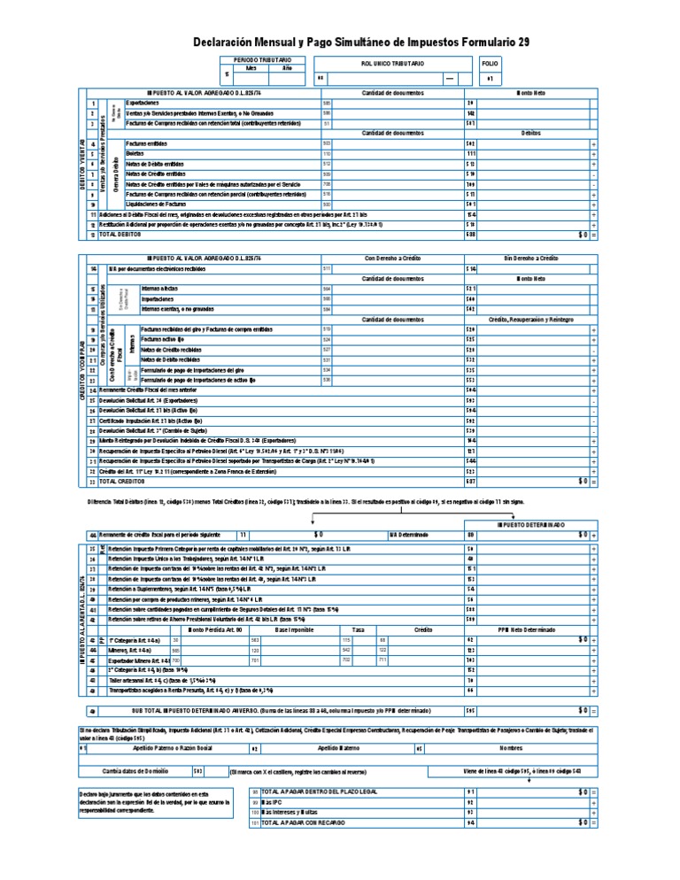 Formulario 29 | PDF | Impuestos | Finanzas del gobierno