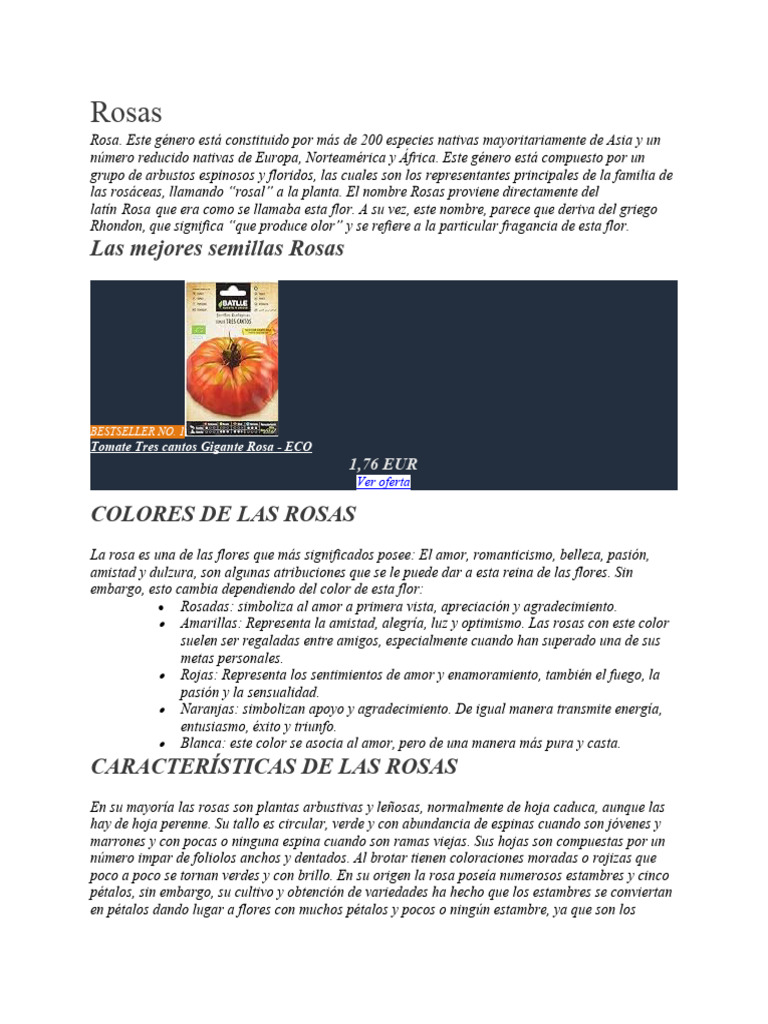 Rosas | PDF | Rosa | Plantas de jardín