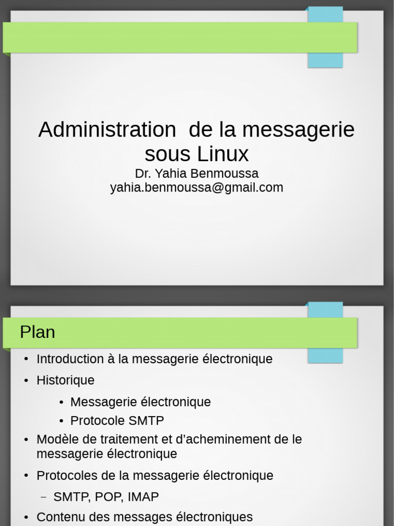 Administration de la messagerie sous Linux | PDF | Couche application ...