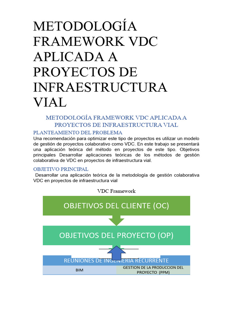 Metodología Framework VDC Aplicada A Proyectos de Infraestructura | PDF ...