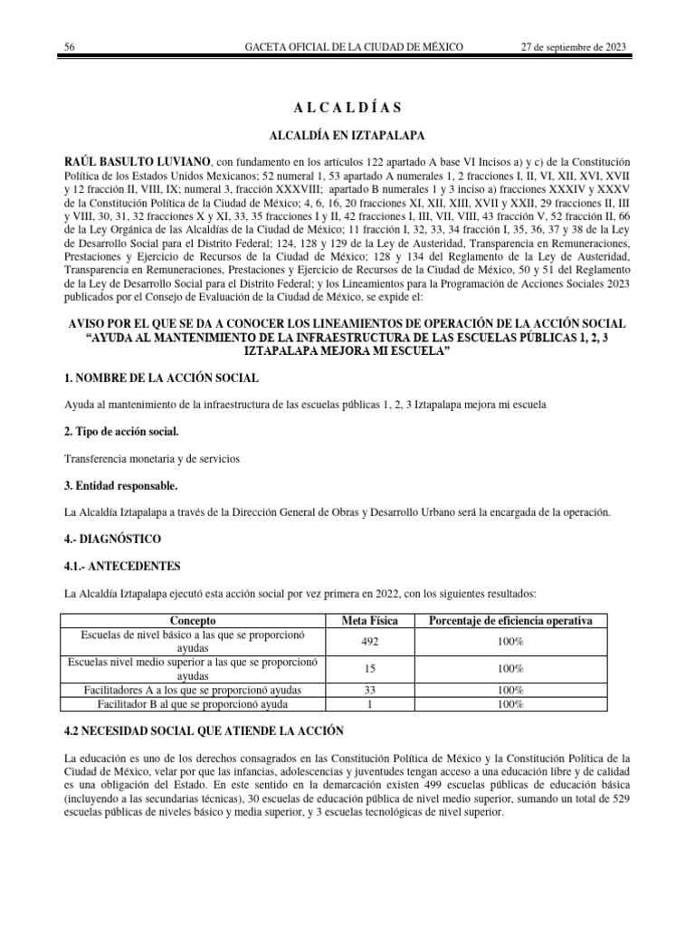 Lineamientos de Operacion Del Programa 1, 2, 3 Iztapalapa Mejora Mi ... Lineamientos de Operacion Del Programa 1, 2, 3 Iztapalapa Mejora Mi ...