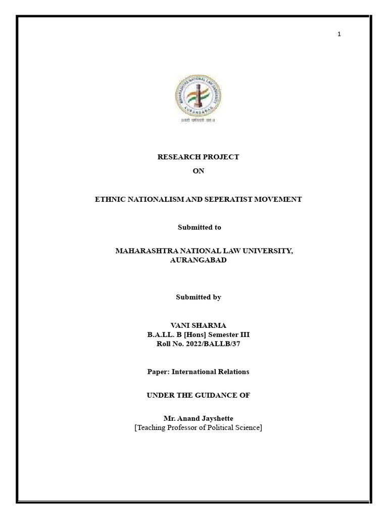 22ballb37 International Relations Project Work | PDF | Nationalism | Tibet