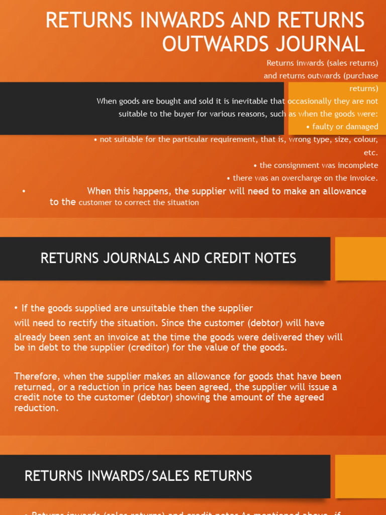 Returns Inwards and Returns Outwards Journal | PDF | Invoice | Goods
