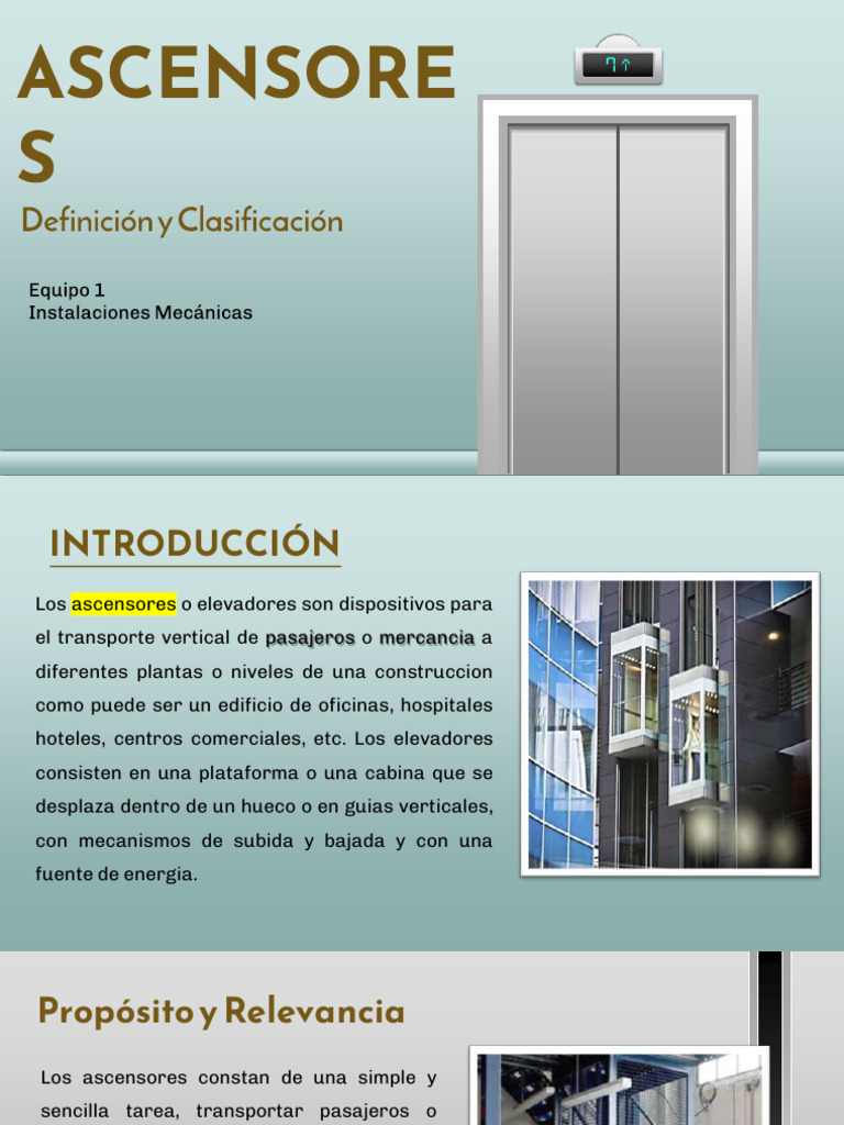 Exposición_ Instalaciones Mecánicas (1) | PDF | Ascensor | Transporte