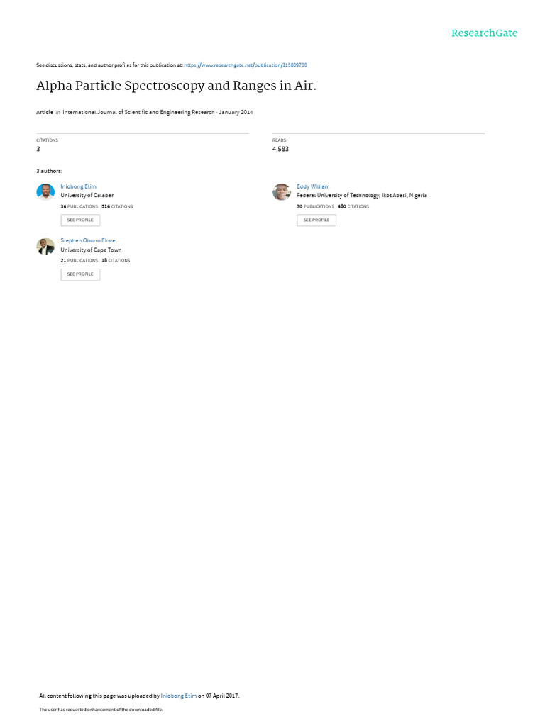 Alpha Particle Spectros | PDF | Atomic Nucleus | Condensed Matter Physics