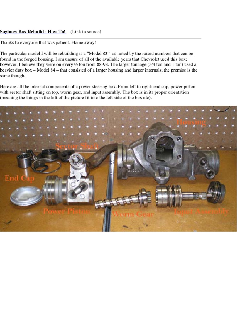 Saginaw Box Rebuild - How To.. | Download Free PDF | Bearing ...
