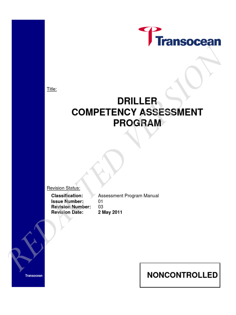 15.d.6 (CD) Driller CAP-Rev3-05.02.11 (Redacted) | PDF | Information