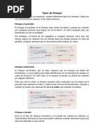 Tipos de Cheques y Ejemplos | PDF | Cheque | Bancos