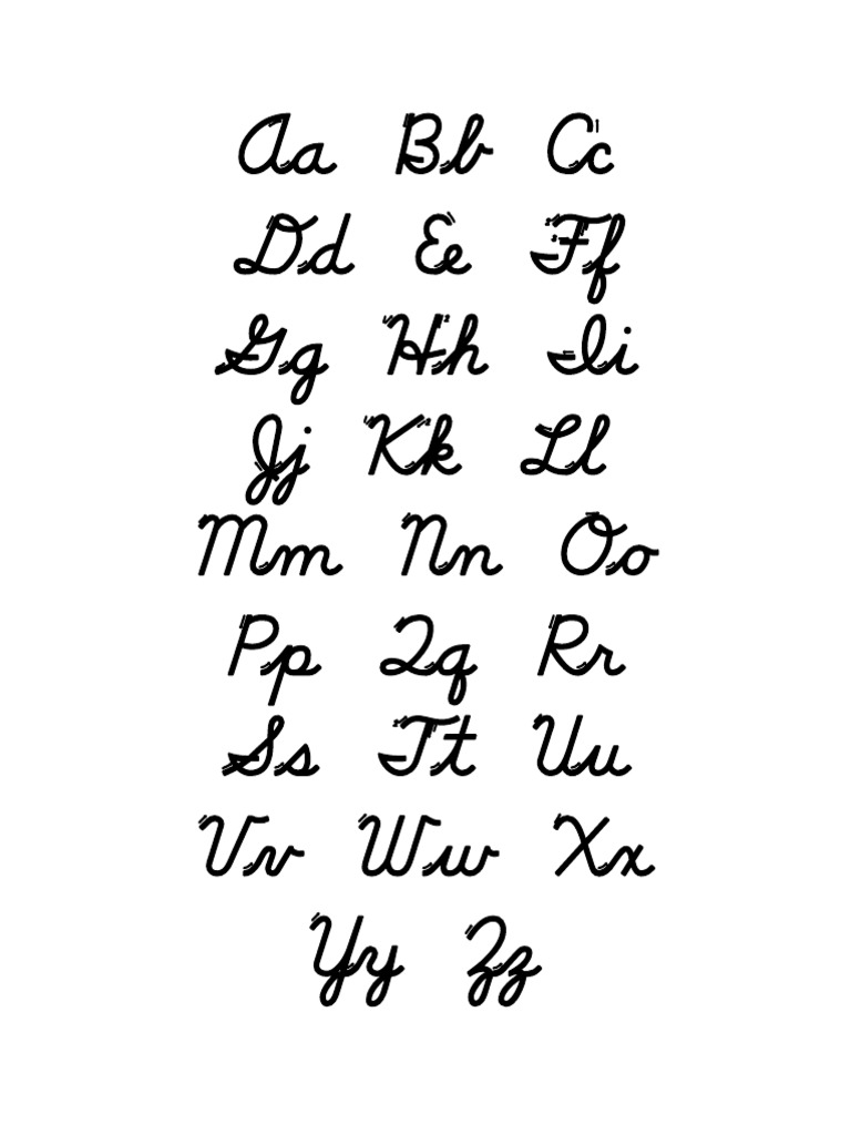 Cursive Alphabet Aa-Zz With Arrows | PDF