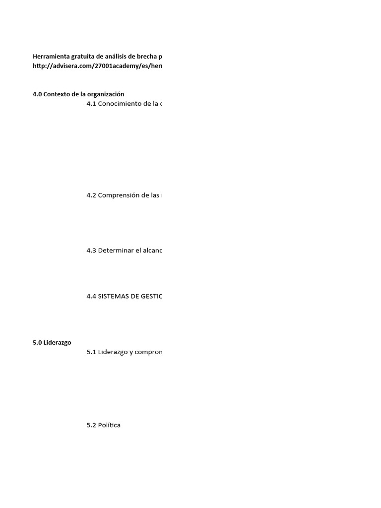 Comp 4 - Herramienta Gratuita de Análisis de Brecha para ISO 27001 | PDF | Seguridad de ...