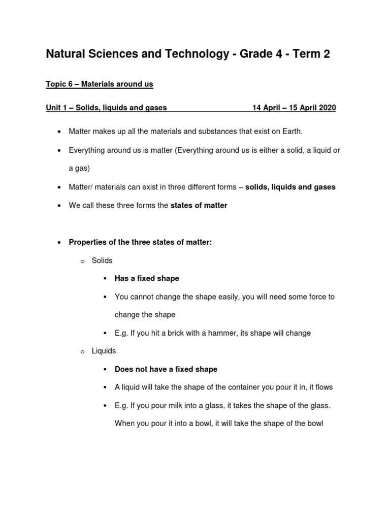 Grade 8 NS | PDF | Water | Water Vapor