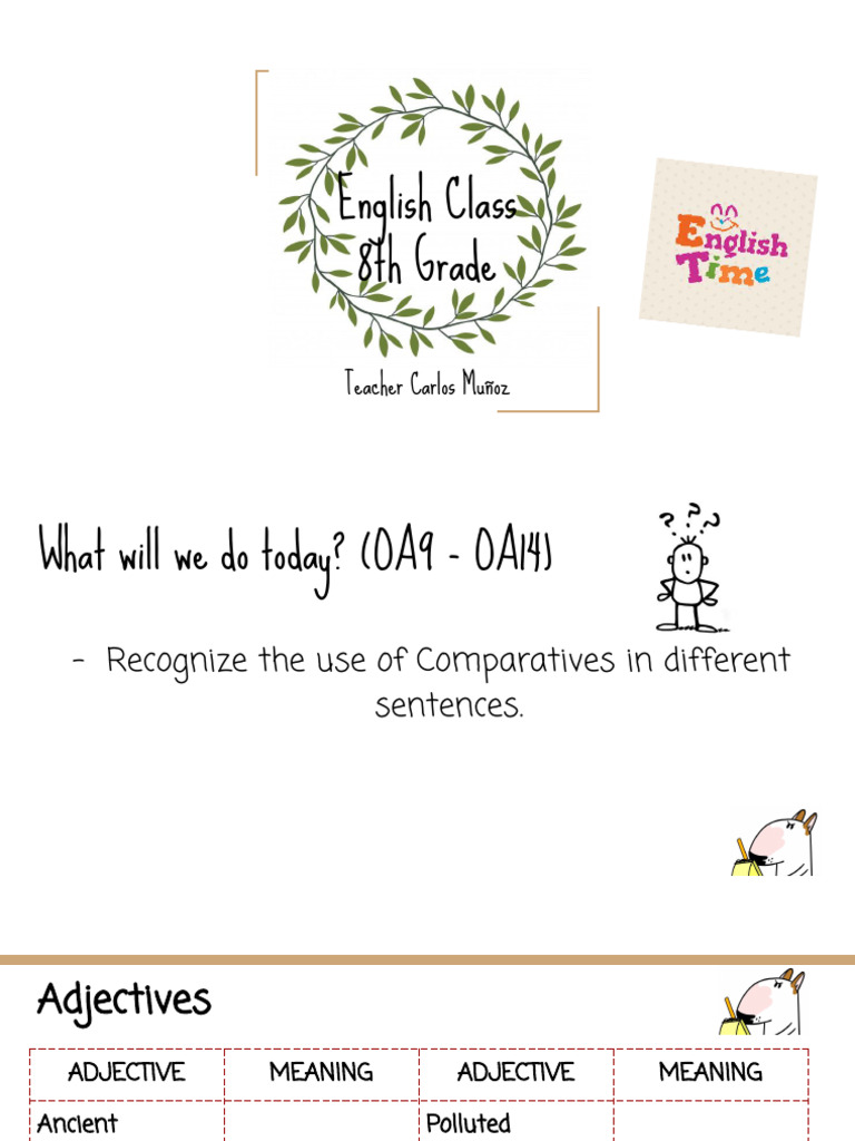 8th Grade - Unit 2 - Comparatives Superlatives | PDF | Adjective | Grammar