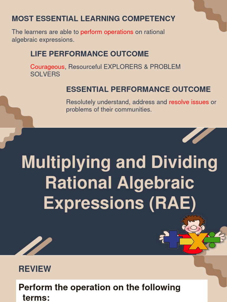 Q2L2.2 Multiplying and Dividing Rational Algebraic Expressions RAE ...