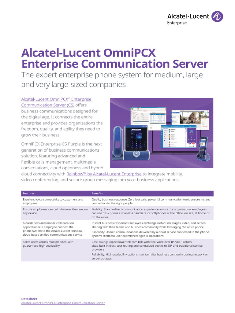 Omnipcx Enterprise Communication Server Datasheet en | PDF | Session Initiation Protocol ...