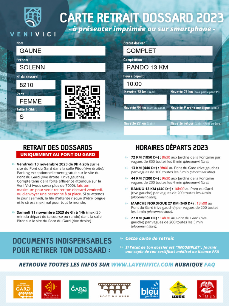 Carte Dossard | PDF