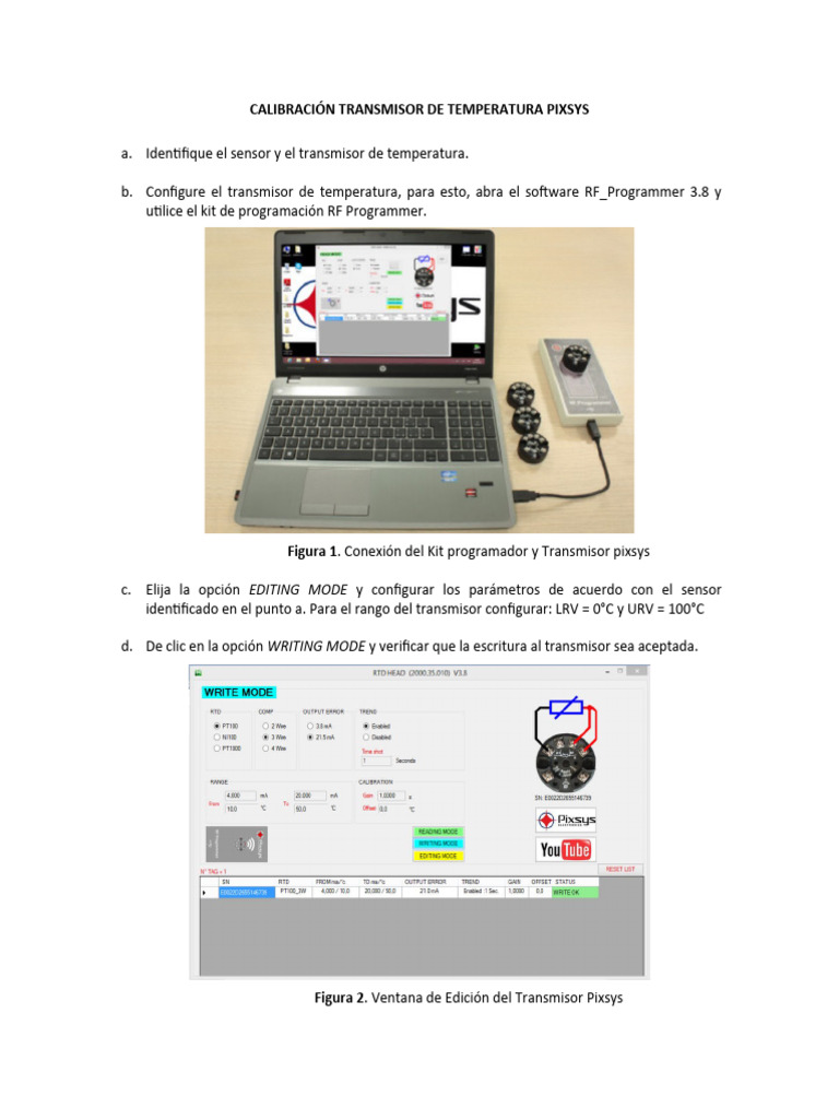 Calibración Transmisor de Temperatura Pixsys | PDF | Ingenieria Eléctrica | Metrología