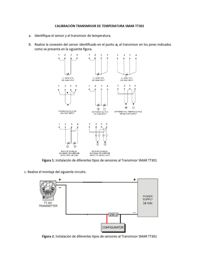 Calibración Transmisor de Temperatura Smar TT301 | PDF | Ingenieria ...