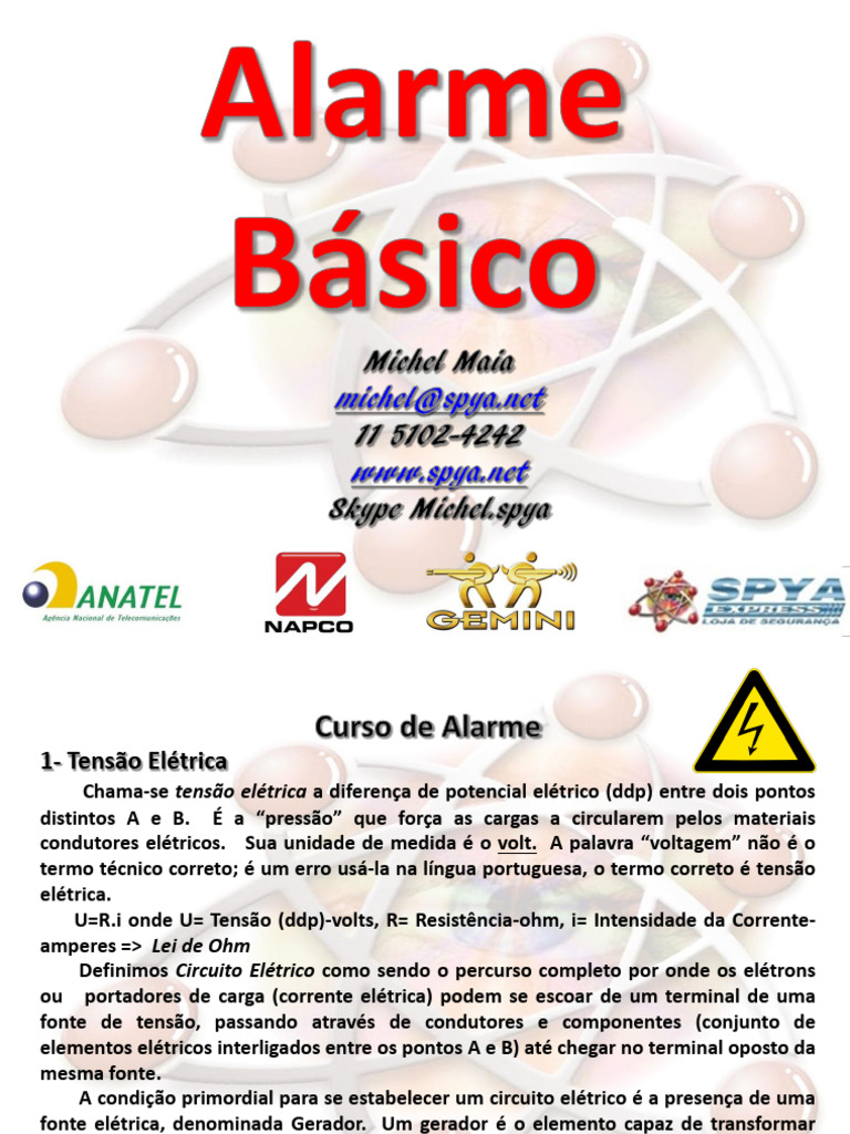 Curso de Alarme Basico | PDF | Eletricidade | Energia elétrica