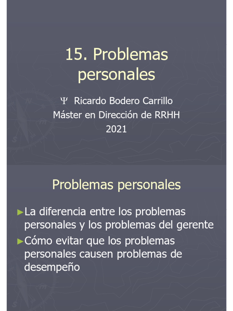 15 Problemas Personales | PDF | Sicología