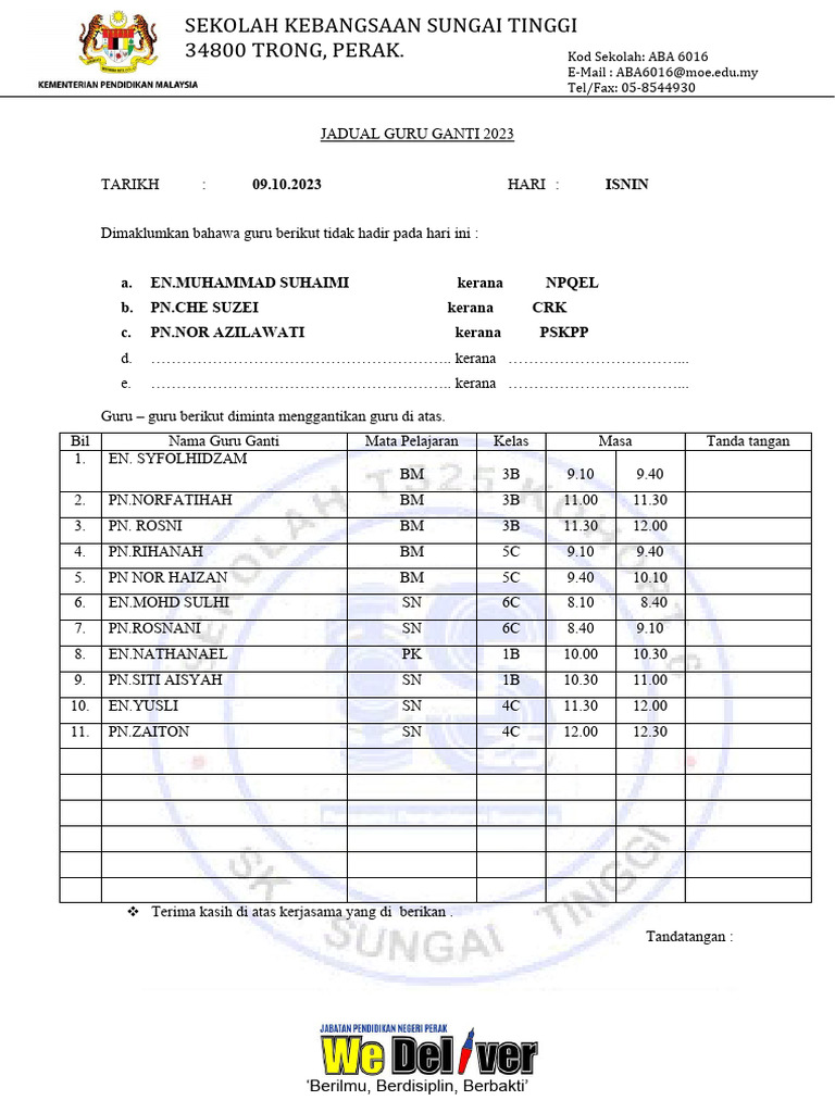 Kod Sekolah: ABA 6016 E-Mail: ABA6016@moe - Edu.my Tel/Fax: 05-8544930 | PDF