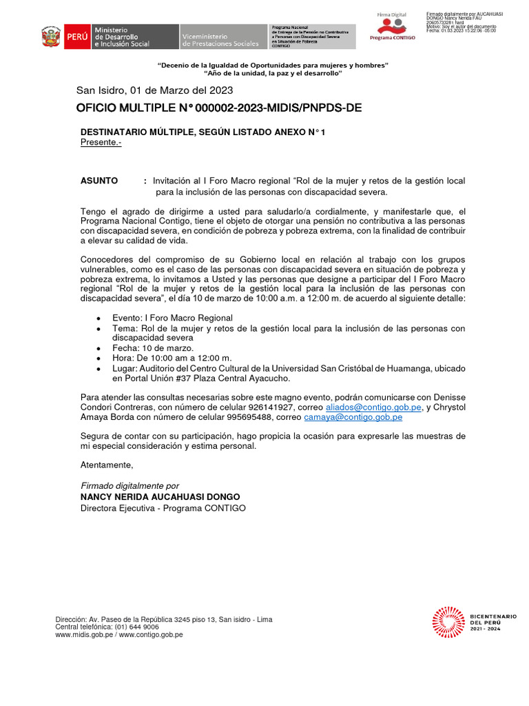 Oficio Multiple-000002-2023-De | PDF