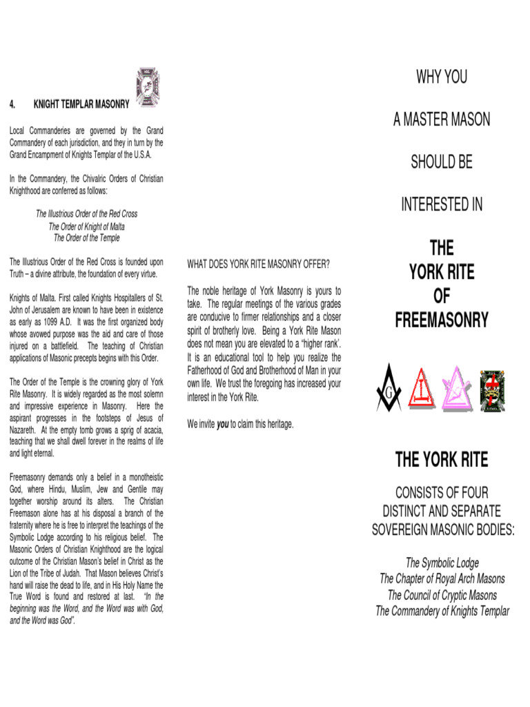 Understanding York Rite Masonry Degrees | PDF | Freemasonry | Masonic Lodge