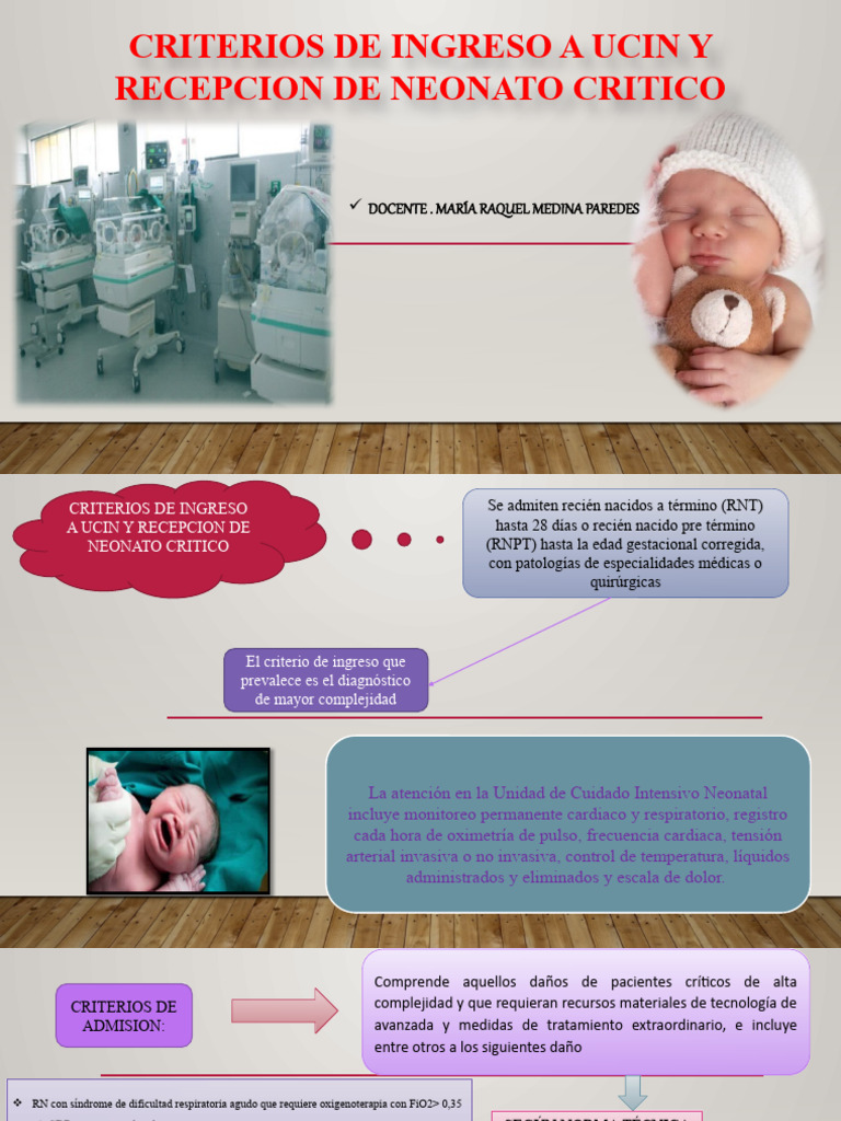 Criterio de Ingreso A UCIN y Recepcion Del Neonato Critico | PDF ...