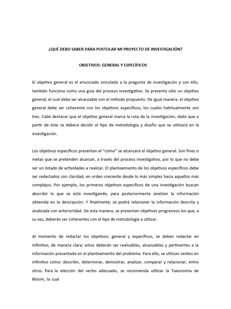 Objetivos General y Especifico | Descargar gratis PDF | Metodología | Información