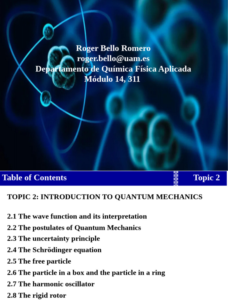 Tema 2 | PDF | Wave Function | Physical Sciences