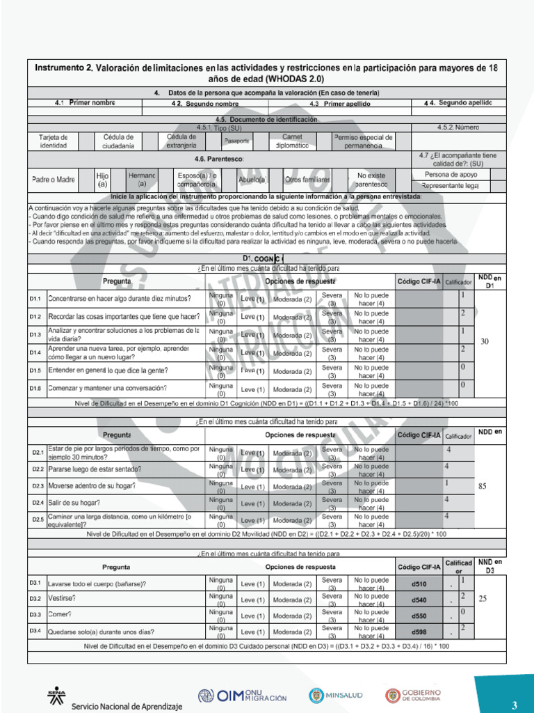 Whodas 2.0 Entregable | PDF